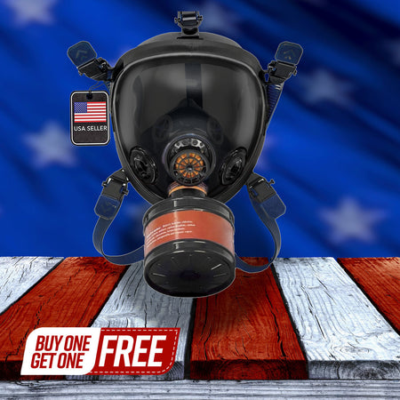 ST-100X Full Face Gas Mask Respirator | P-D-1 40mm Organic Vapor Filter ...