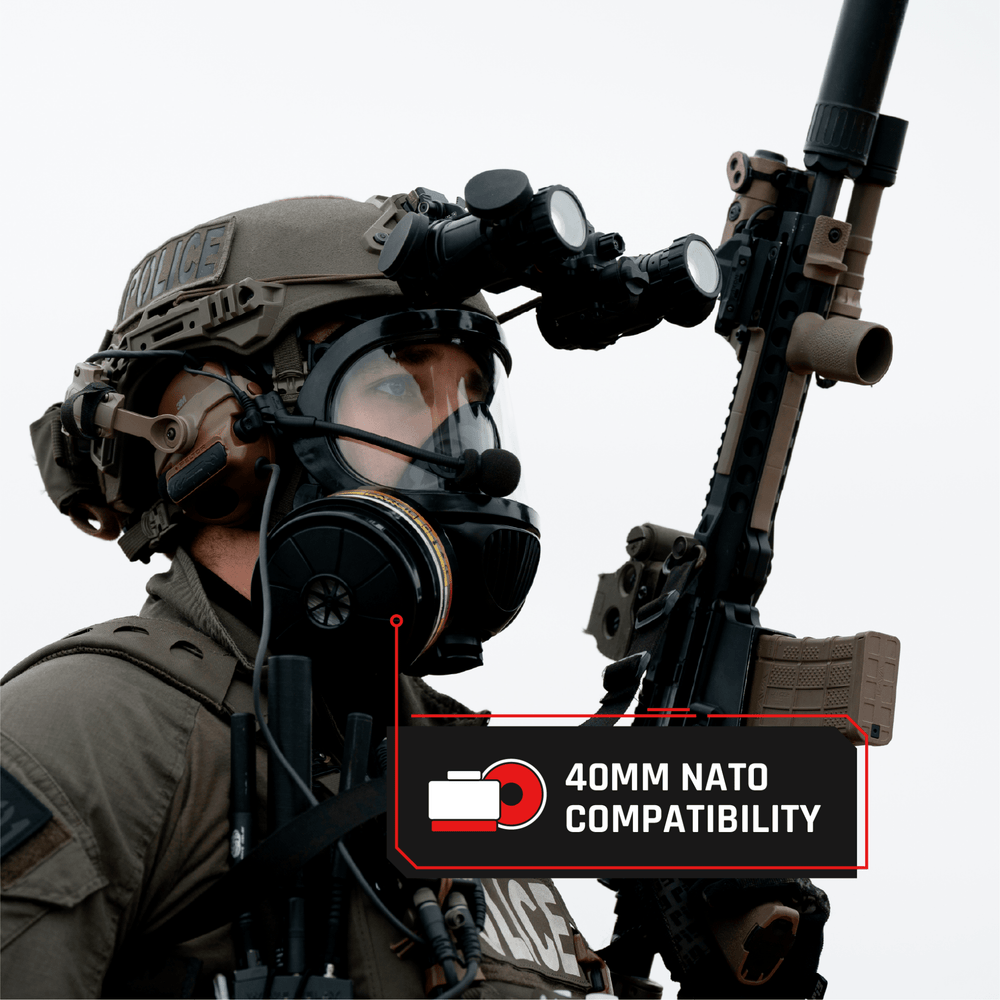 CS-100 Military Gas Mask with N-B-1 Defense Canister