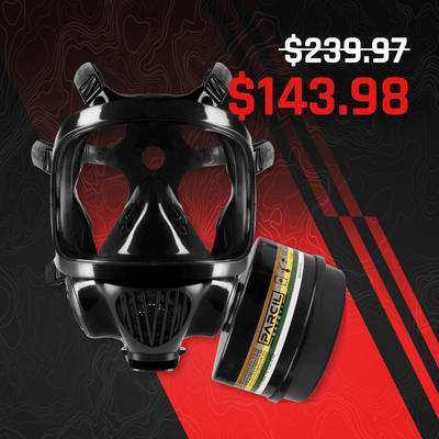 CS-100 Military Gas Mask with N-B-1 Defense Canister
