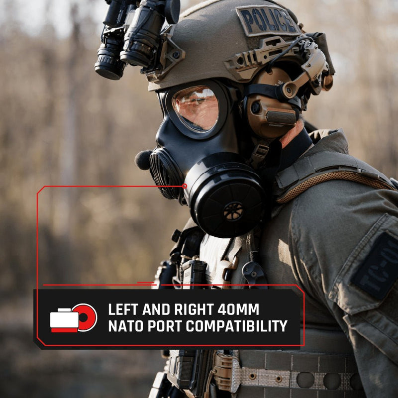 IIR-100 NATO CBRN Recon Military Tactical Gas Mask with N-B-0 40mm NAT