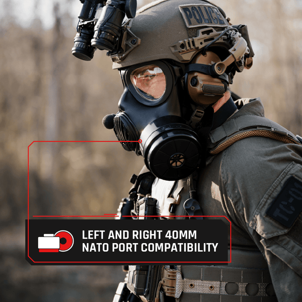 IIR-100 NATO CBRN Recon Military Tactical Gas Mask with Canteen and N-